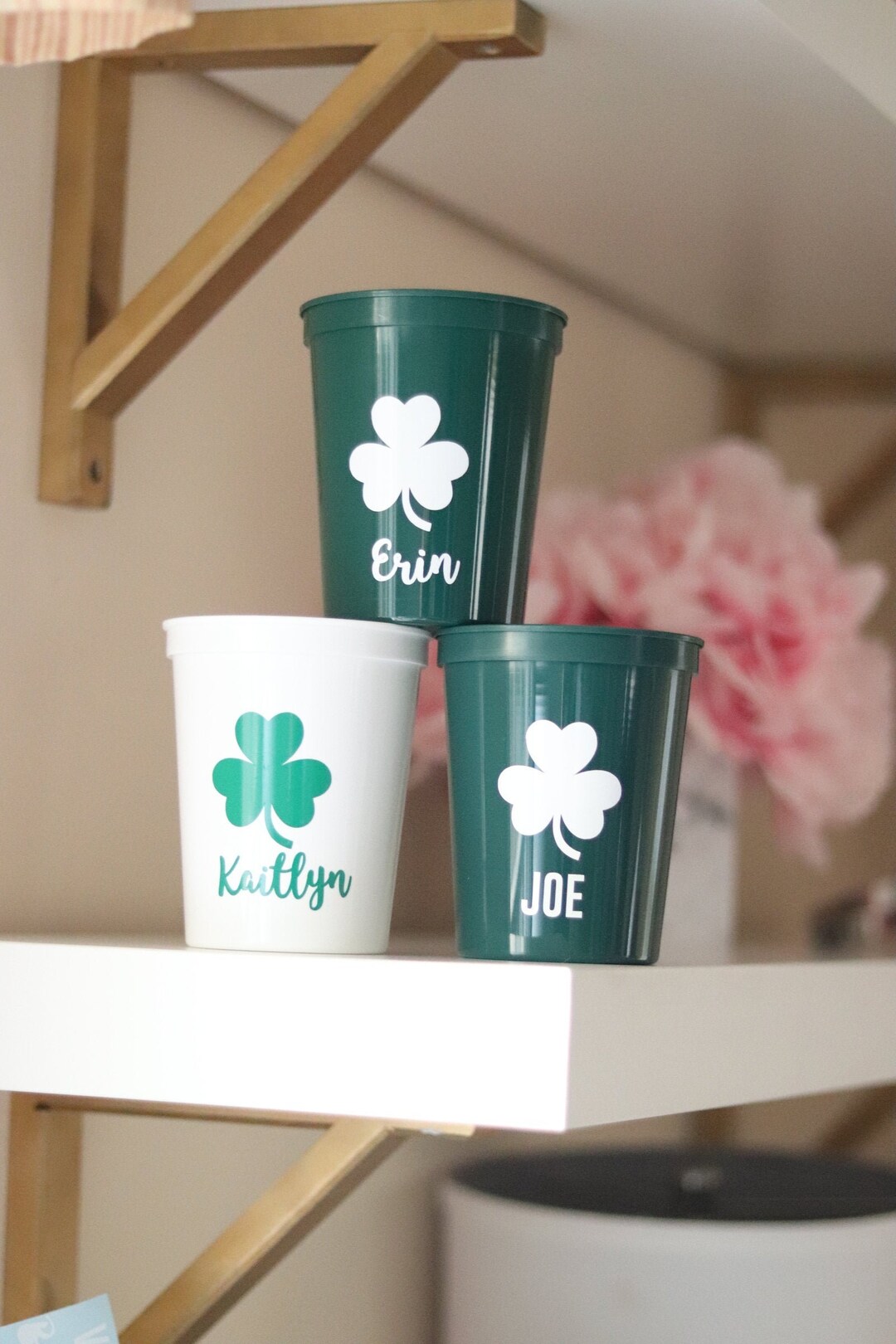 Personalized Shamrock Cups With Names | St. Patty's Day Cups With Names ...