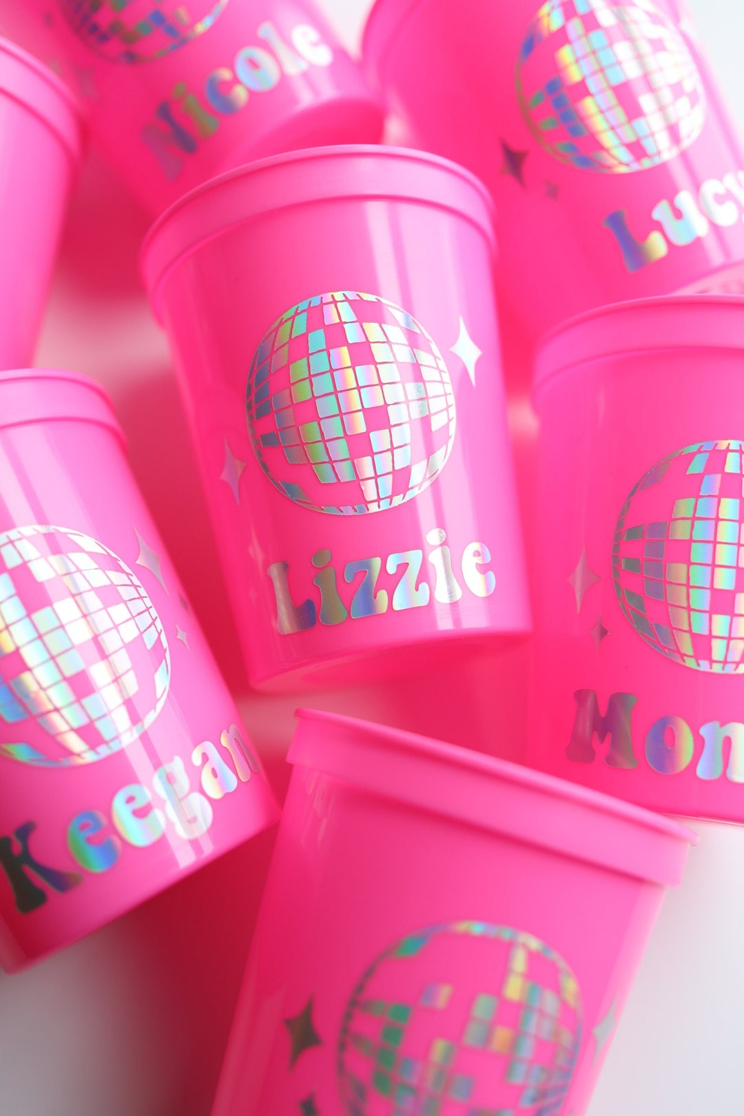 Disco Bachelorette Cups With Names | Disco Bachelorette Favors | Disco ...