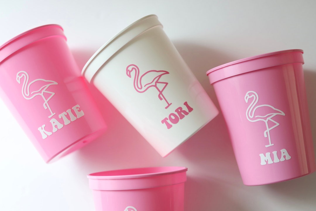 Flamingo Cups | Flamingo Bachelorette | Flamingo Cups With Names ...