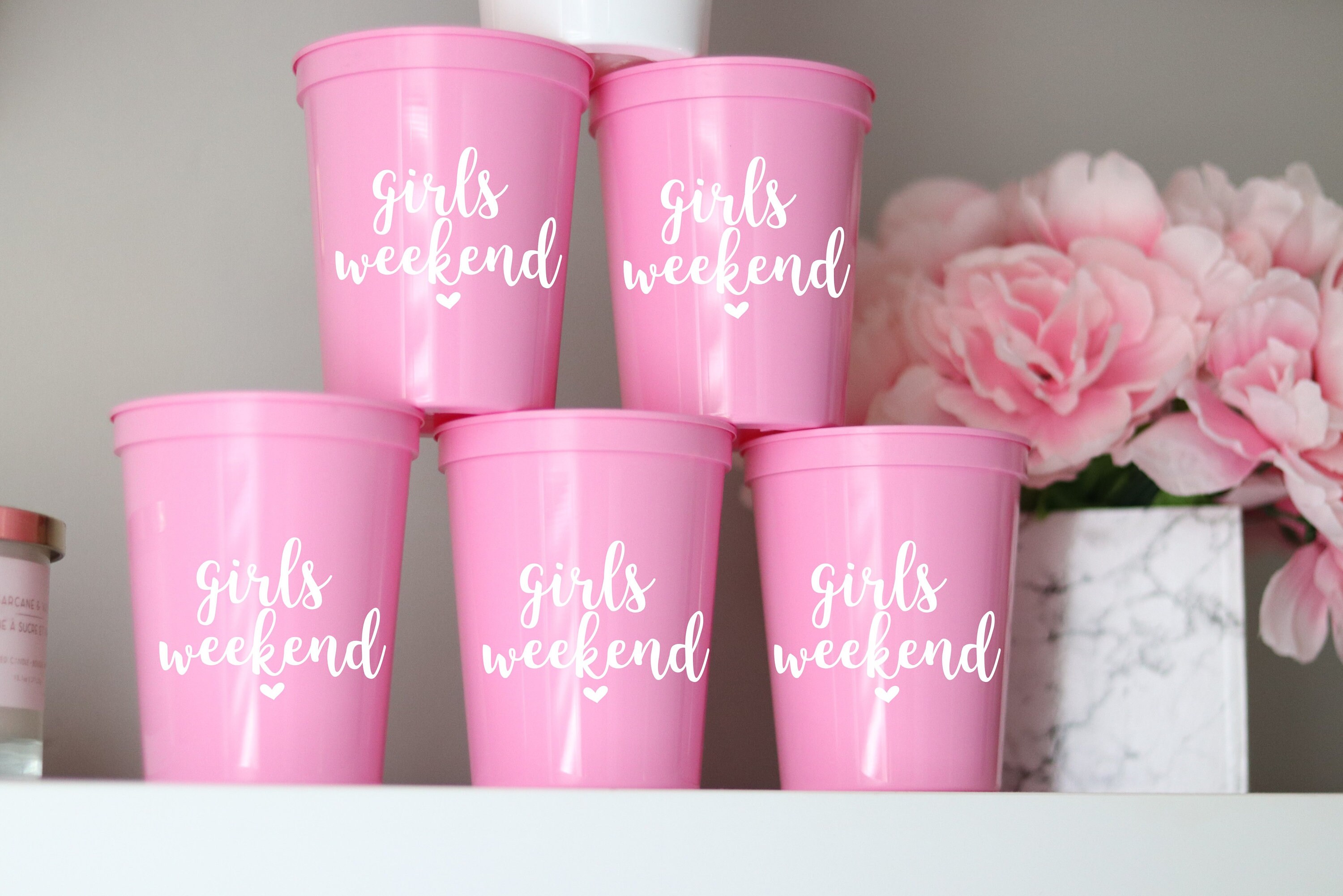 Girls Weekend Cups | Girls Weekend Bachelorette Party Cups | Sleepover ...