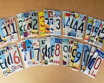Worn & Faded License Plate Letters and Numbers to Build Your Own ...