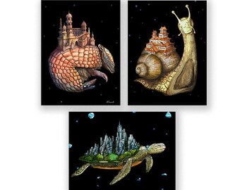 Surreal Snail Art | Etsy