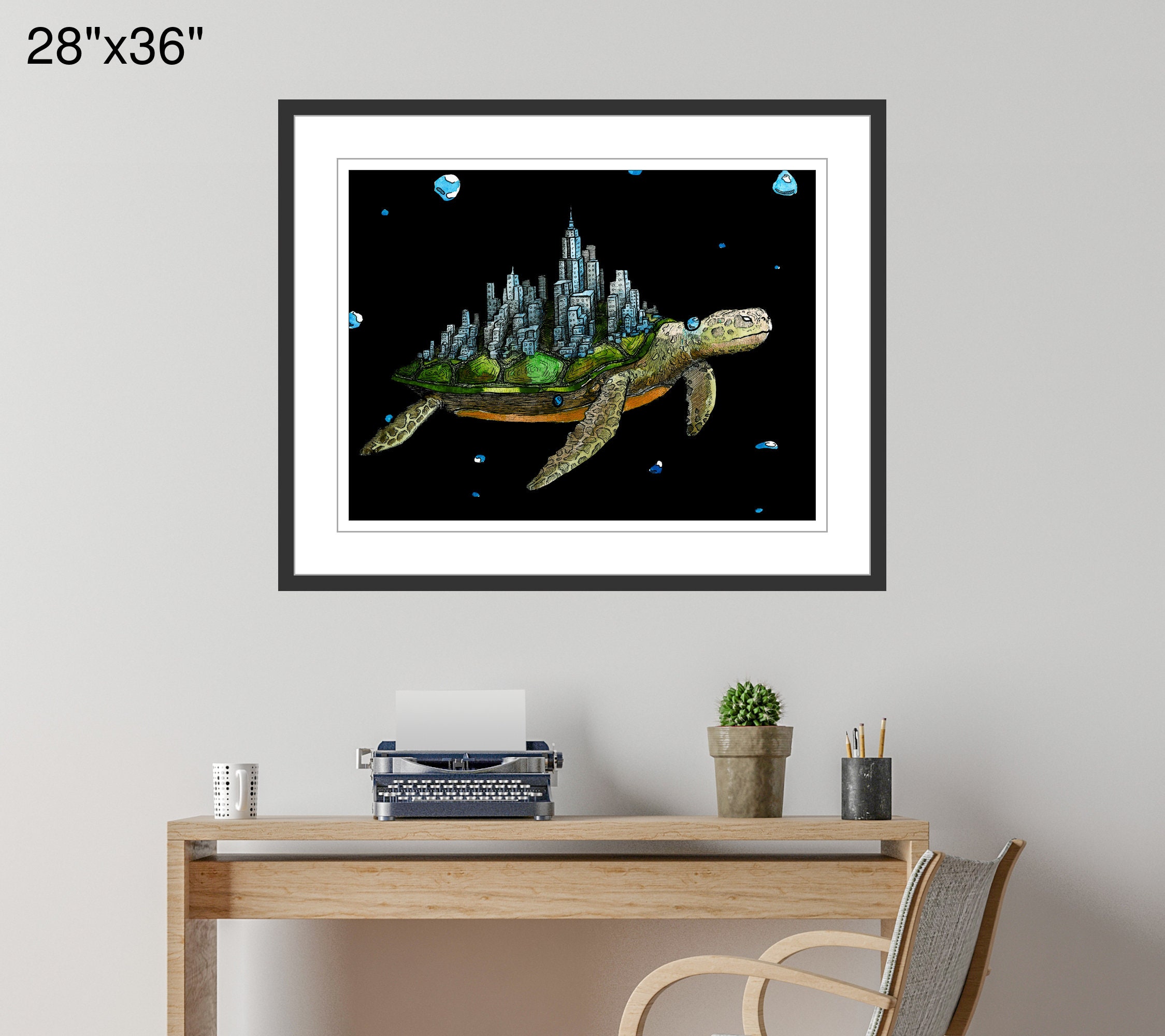 Surreal Sea Turtle Art Wall Art Print - Etsy