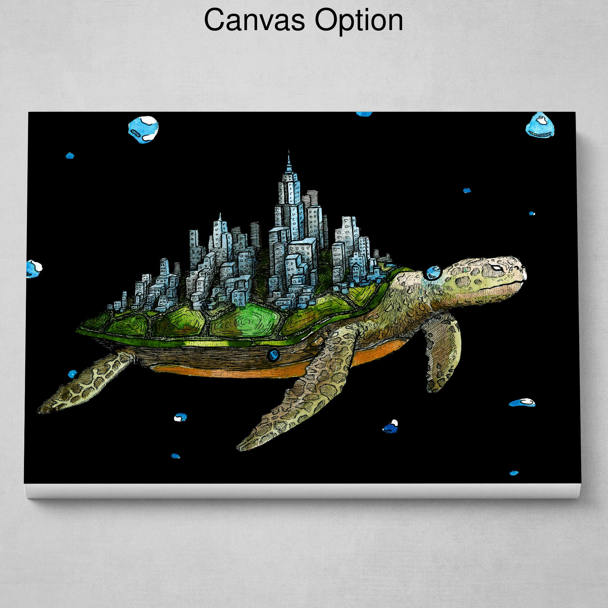 Surreal Sea Turtle Art Wall Art Print - Etsy