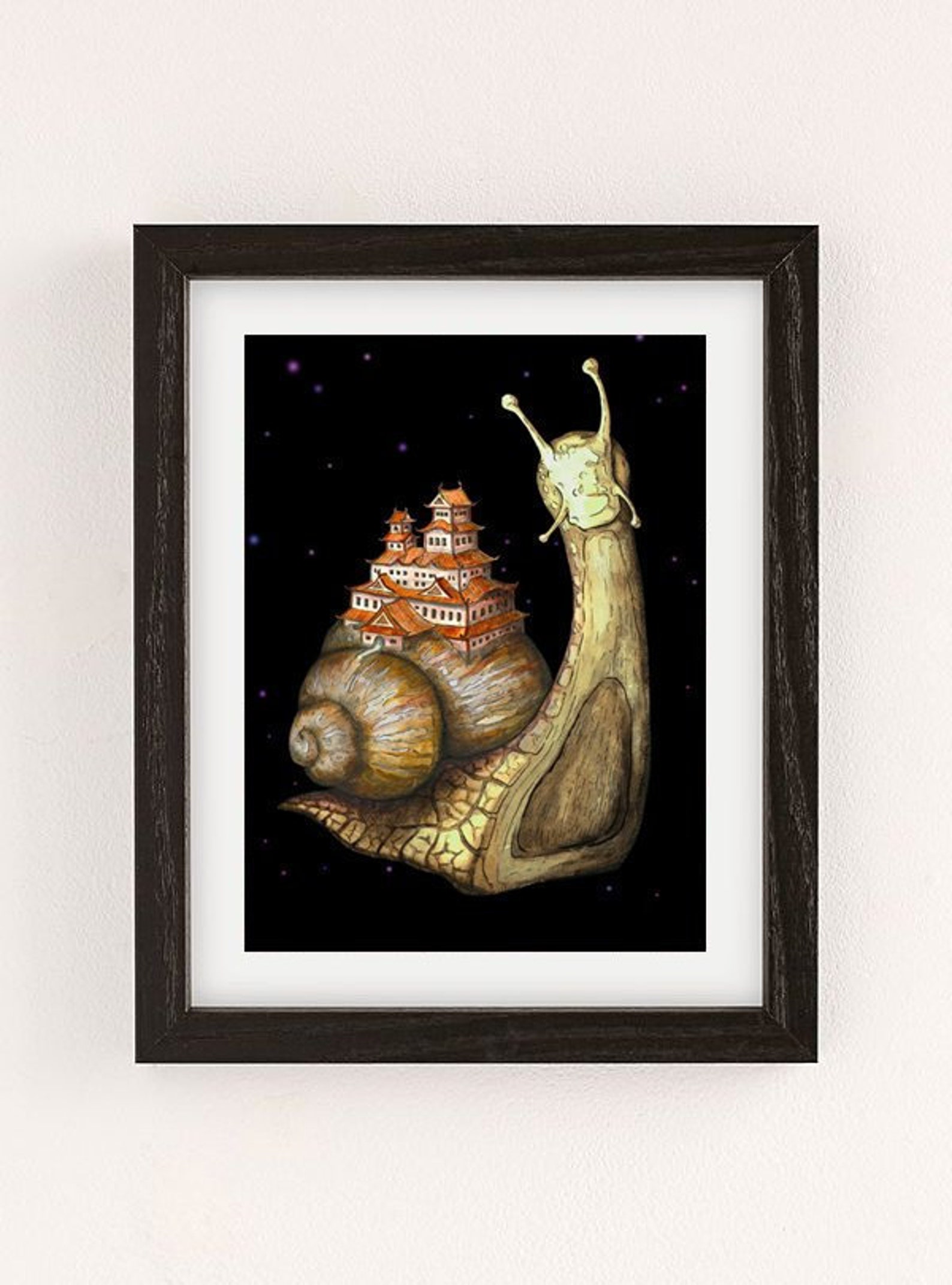 Surreal Snail With Tokyo Palace Wall Art Print - Etsy