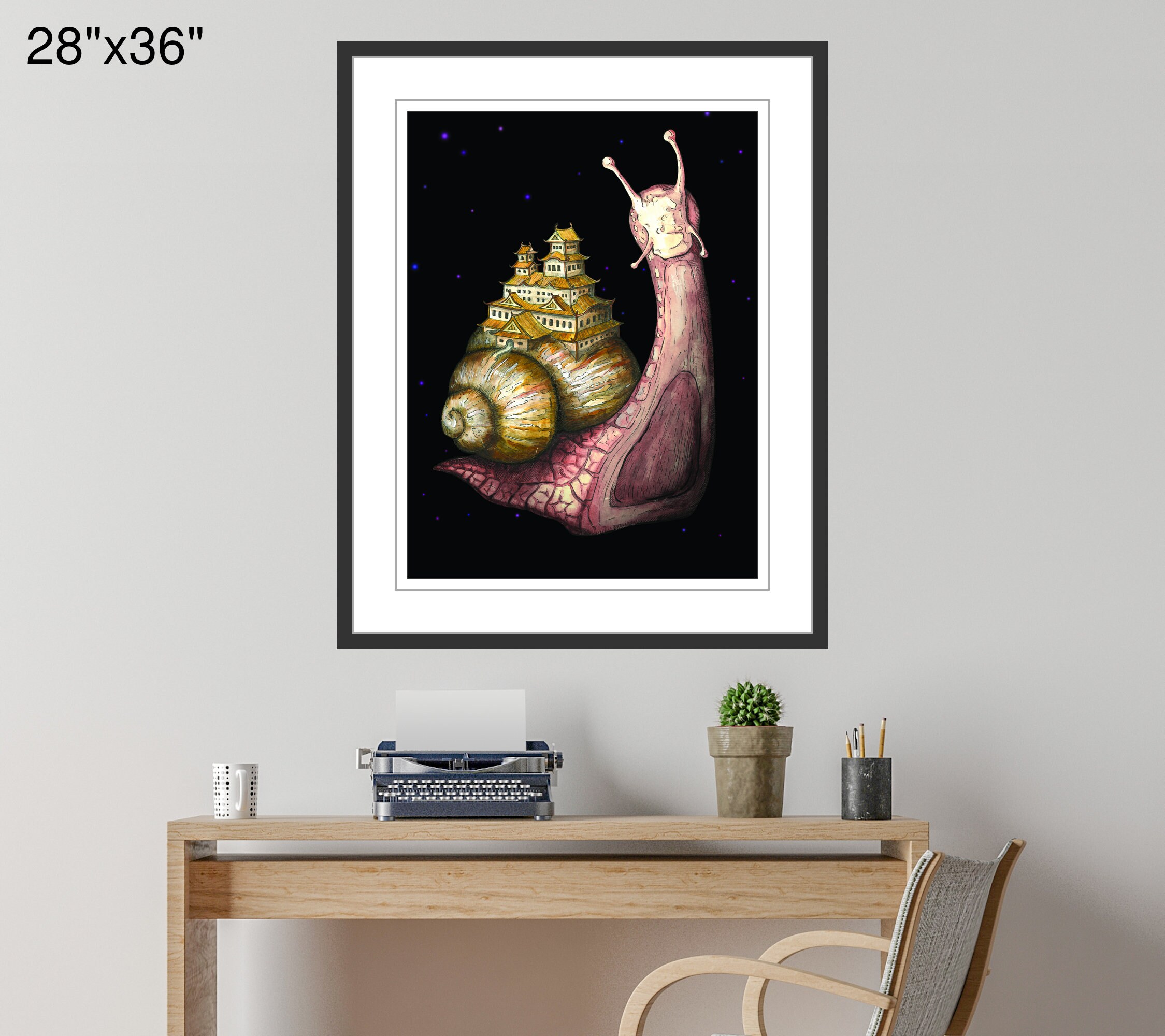 Surreal Snail With Tokyo Palace Wall Art Print - Etsy