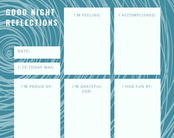 Before Bed - Printable Journal Page Evening Night Bedtime for ...