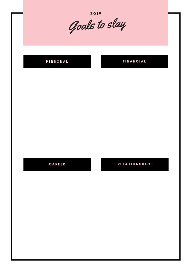 2019 Goals and Vision Workbook - Etsy