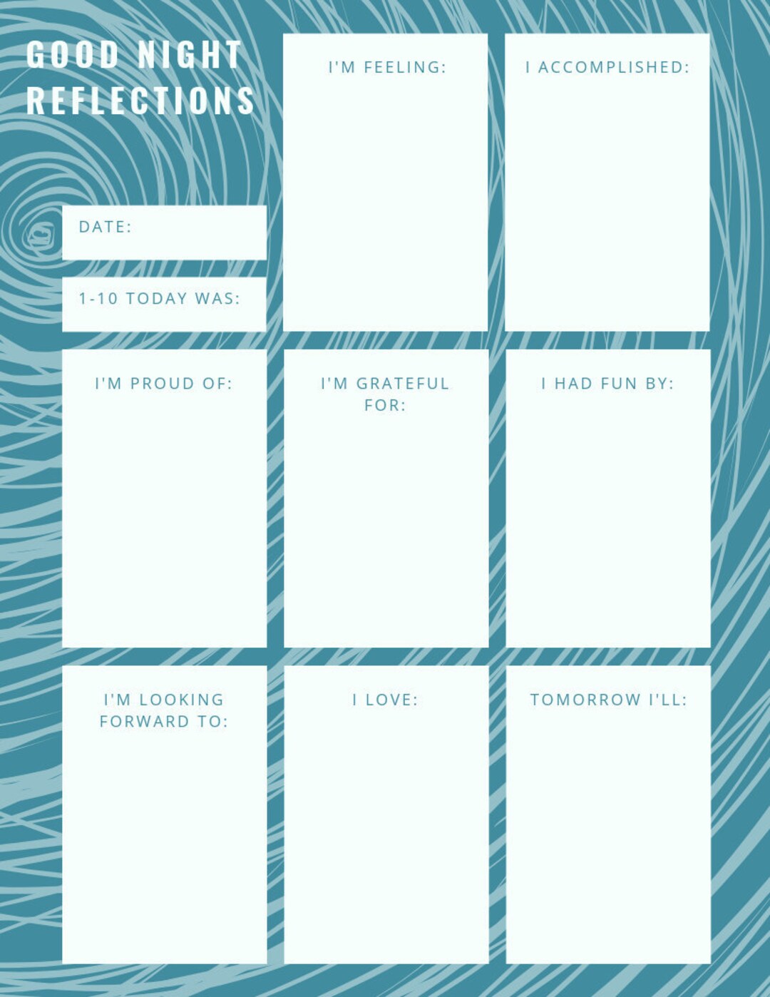 Good Night Reflection Page - Etsy