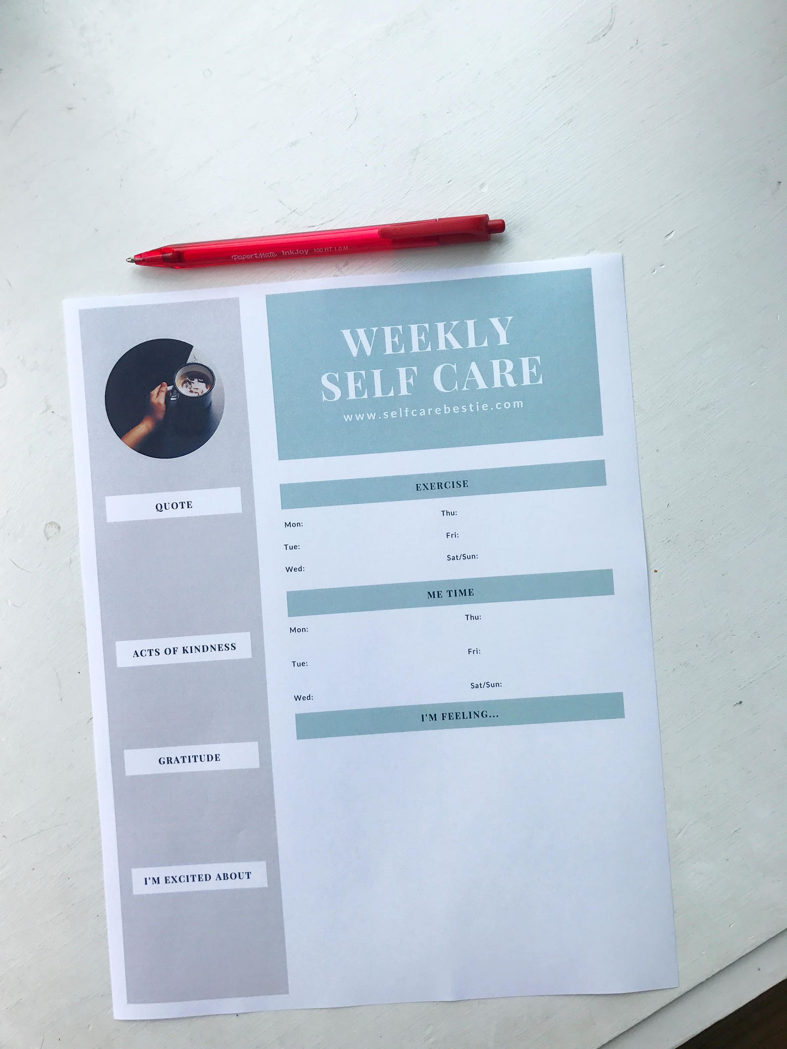 Weekly Self Care Planner - Etsy