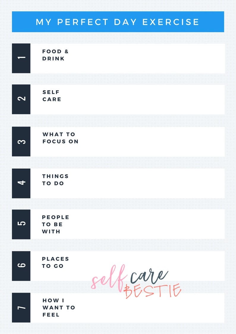 My Perfect Day Exercise - Etsy