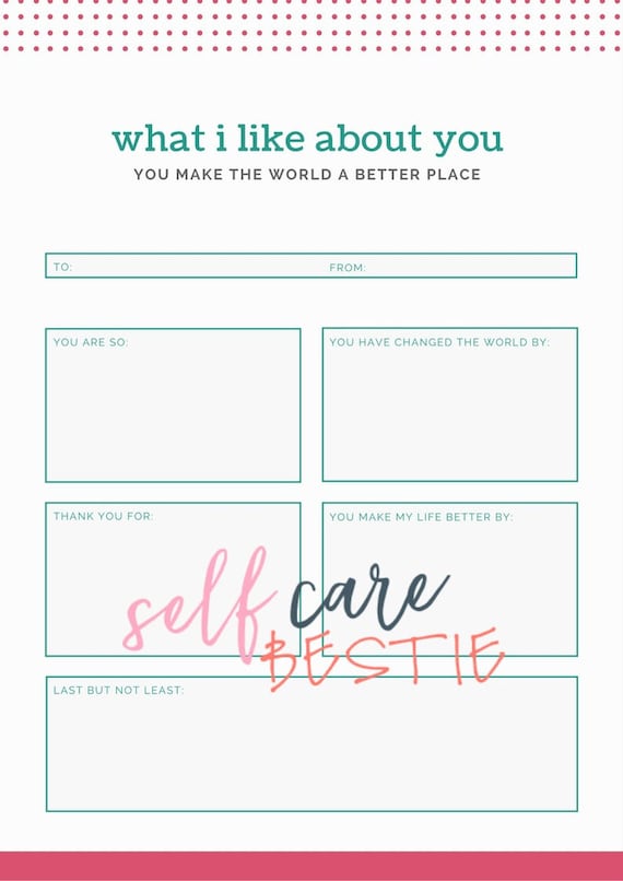 What I Like About You Printable note to Show Love and Express - Etsy UK
