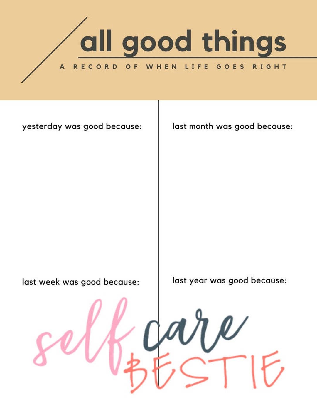 All Good Things Worksheet - Etsy