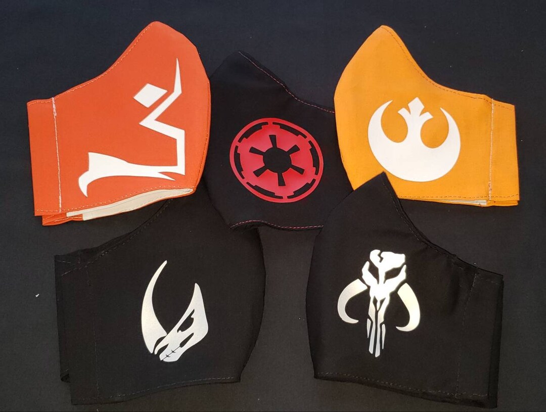 Various Star Wars Adult Face Masks. Ahsoka Sith Mandalorian Imperial ...