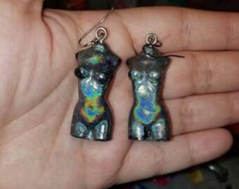 Holographic Wire Wrapped Womans Body Necklace 18 in Chain | Etsy