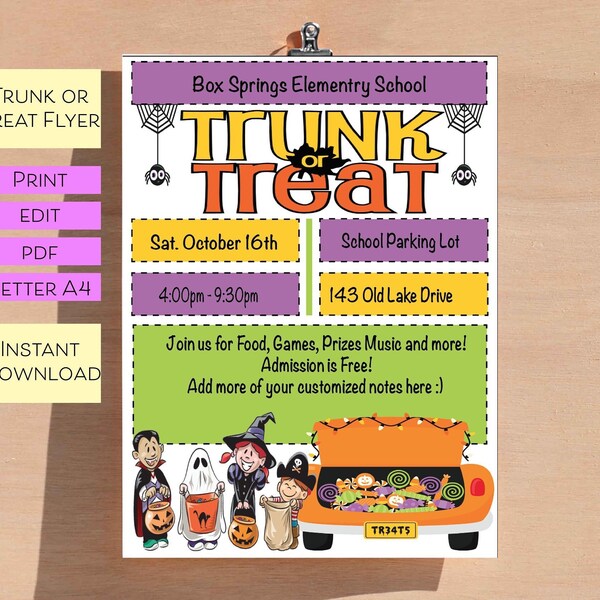 Trunk or Treat Church Invitation - Etsy