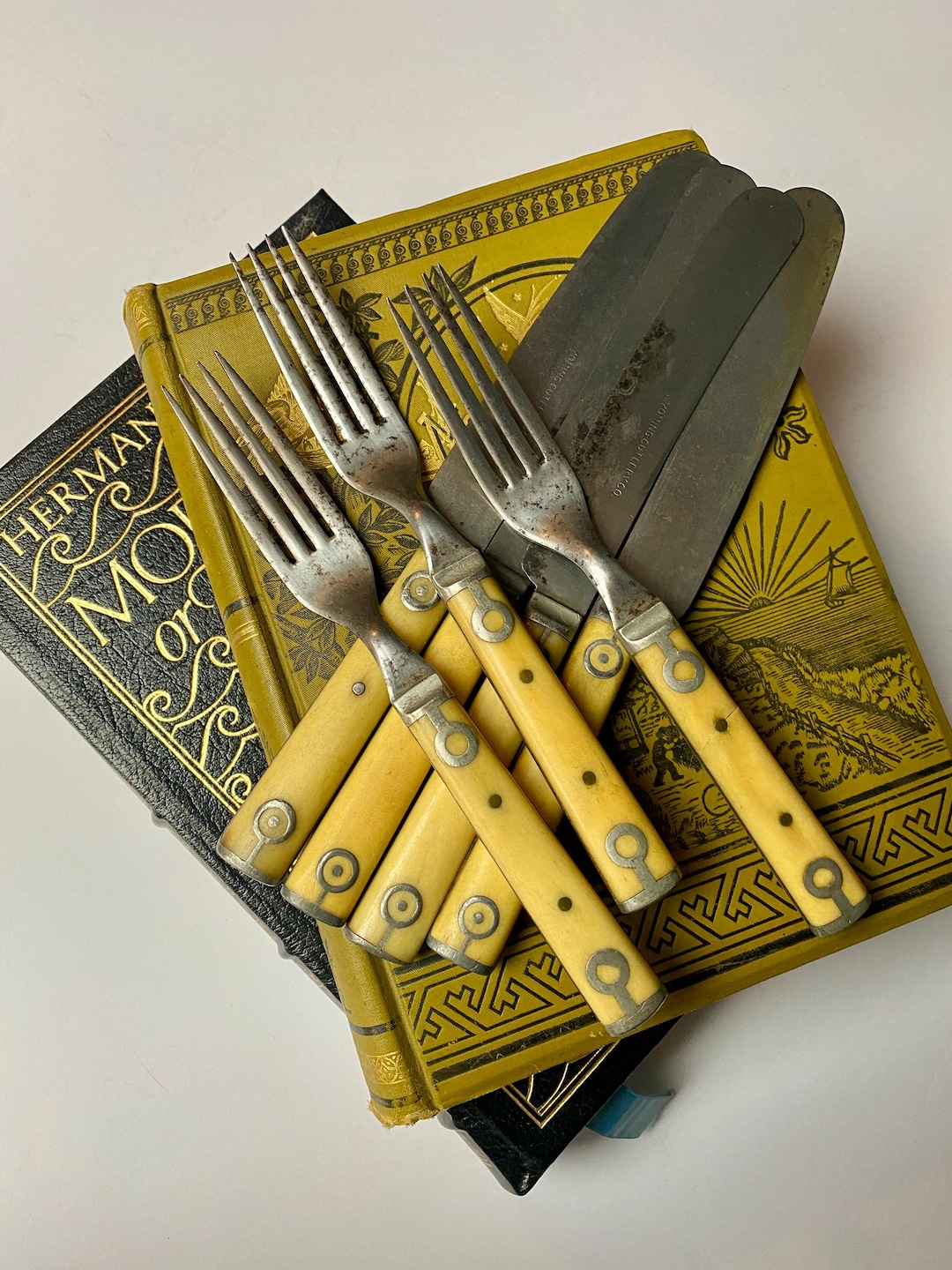 Antique Bone Handle Flatware Set – Wyoming Cutlery Co. Silverware ...