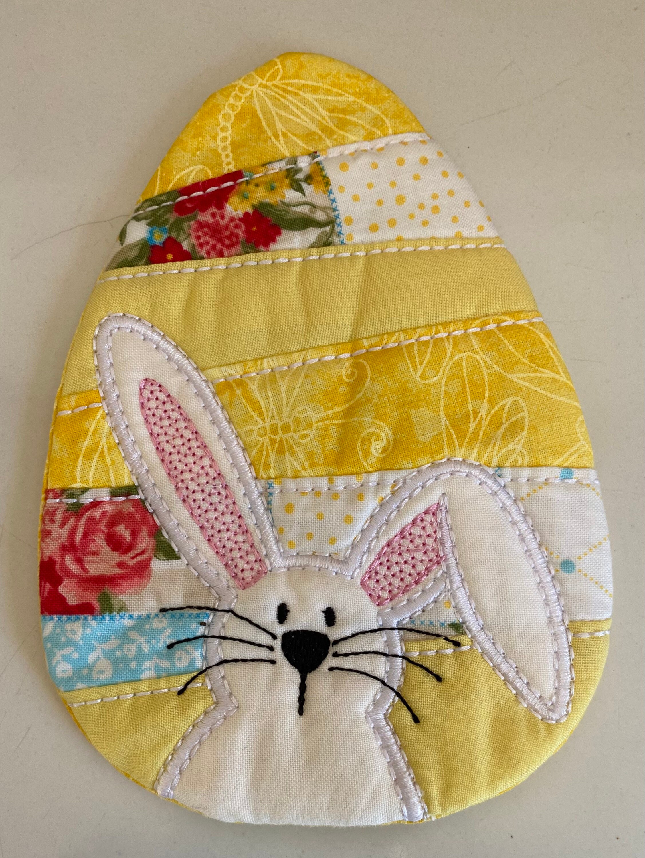 Easter Mug Rug Quilted Coaster Quilted Mug Rug Quilted Gift Easter ...