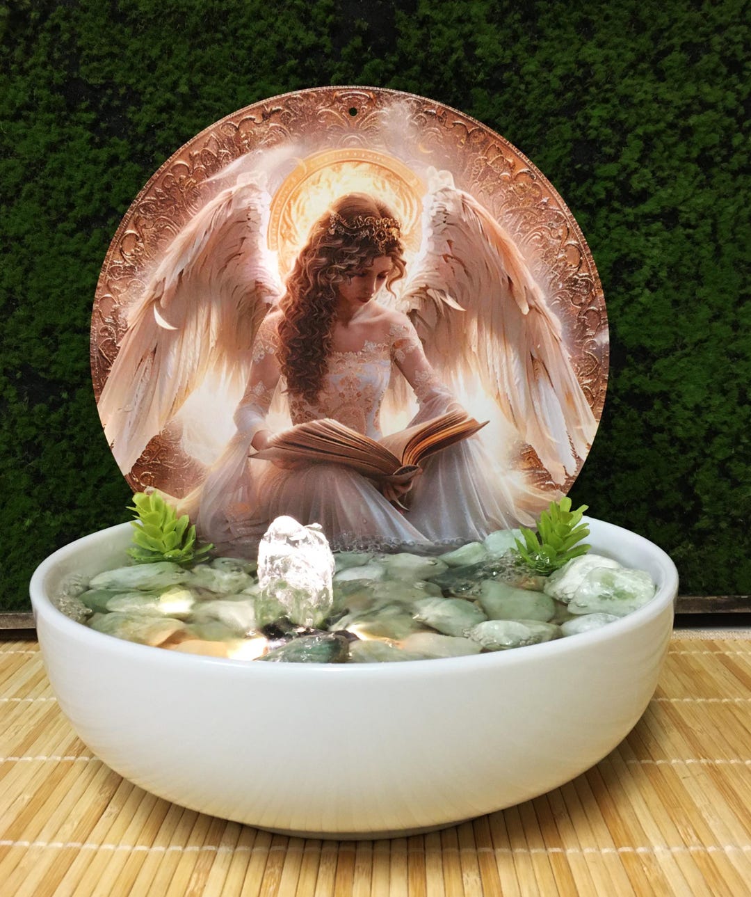 Tranquility Tabletop Water Fountain Angel Reading #988 - Etsy