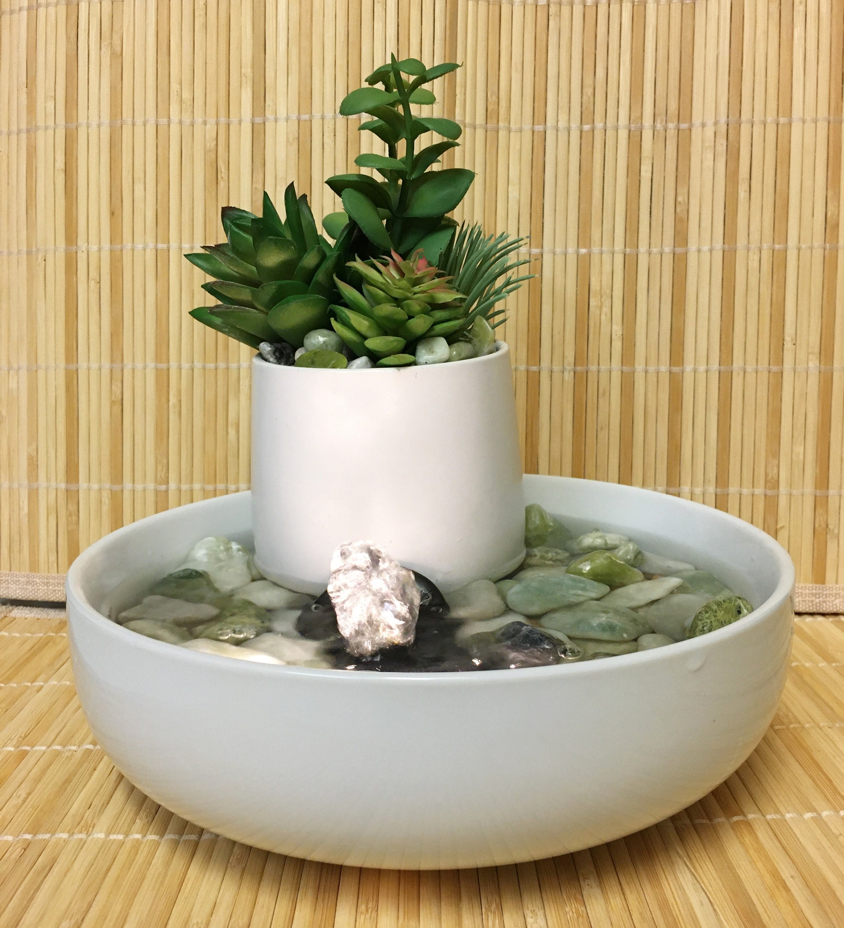 Fountain Tranquility Tabletop Jade Water Garden Fountain With - Etsy