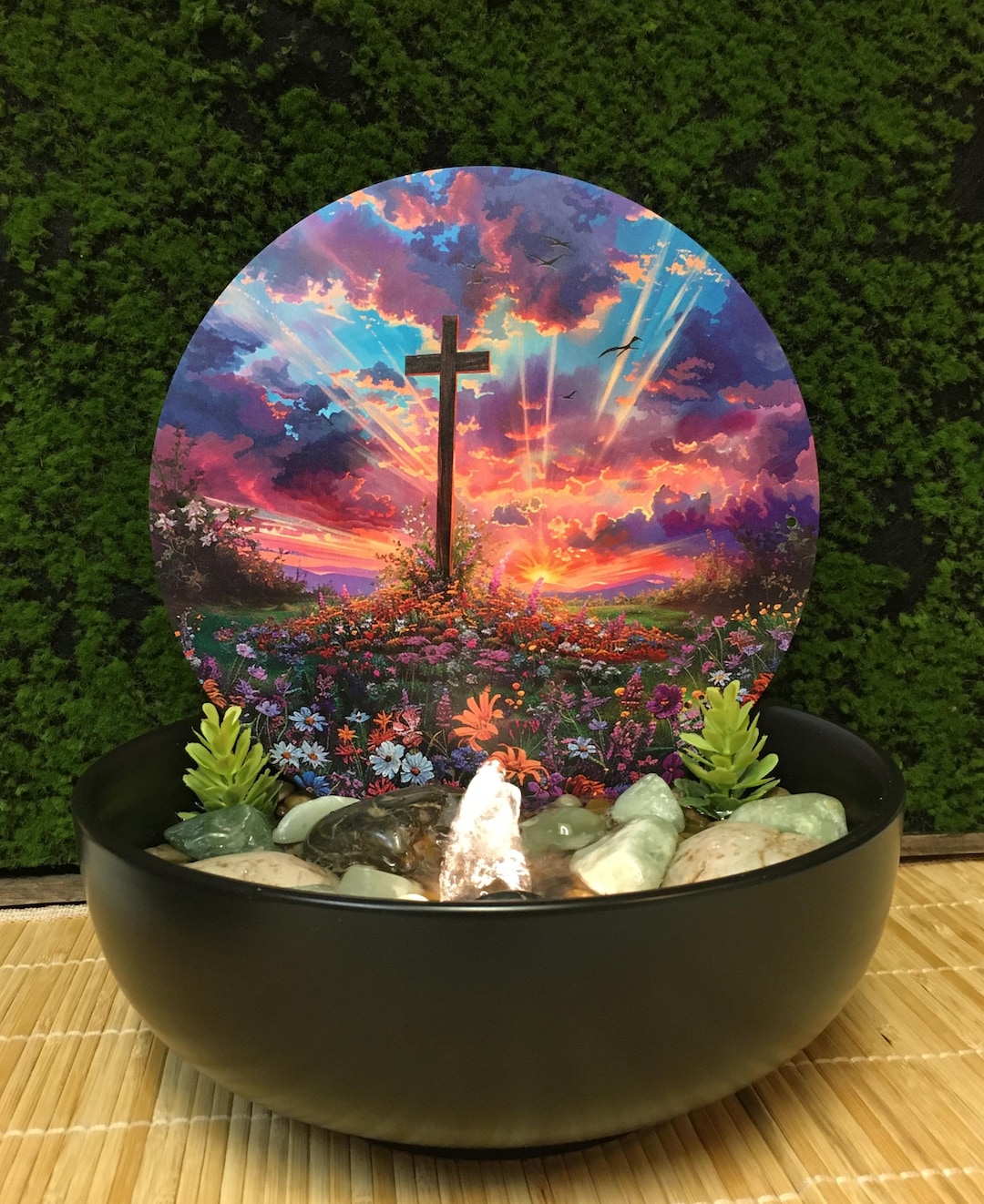 Tranquility Tabletop Water Fountain Morning After the Storm Cross ...