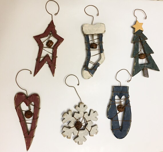Vintage Folk Art Wooden Rustic Christmas Decorations Farm - Etsy