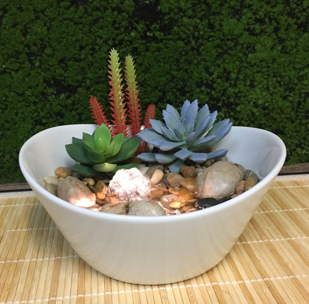 Tranquility Tabletop Water Fountain Garden: Natural With Artificial ...