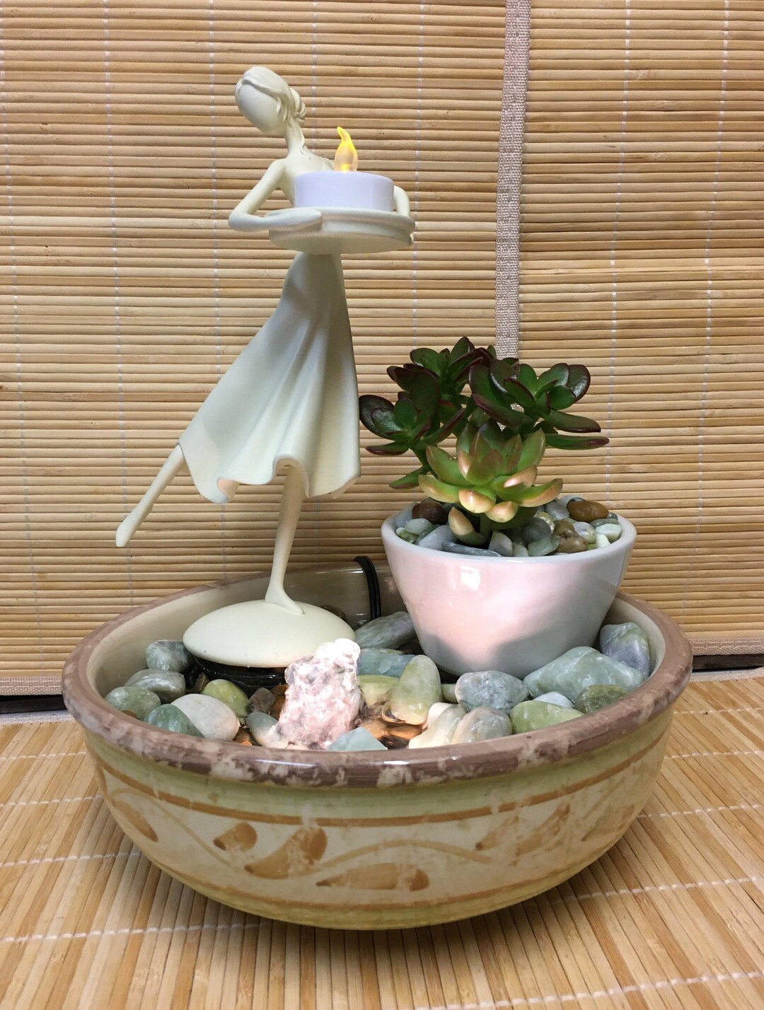 Tranquility Vintage Dancer Ballerina Jade Water Fountain With Live ...