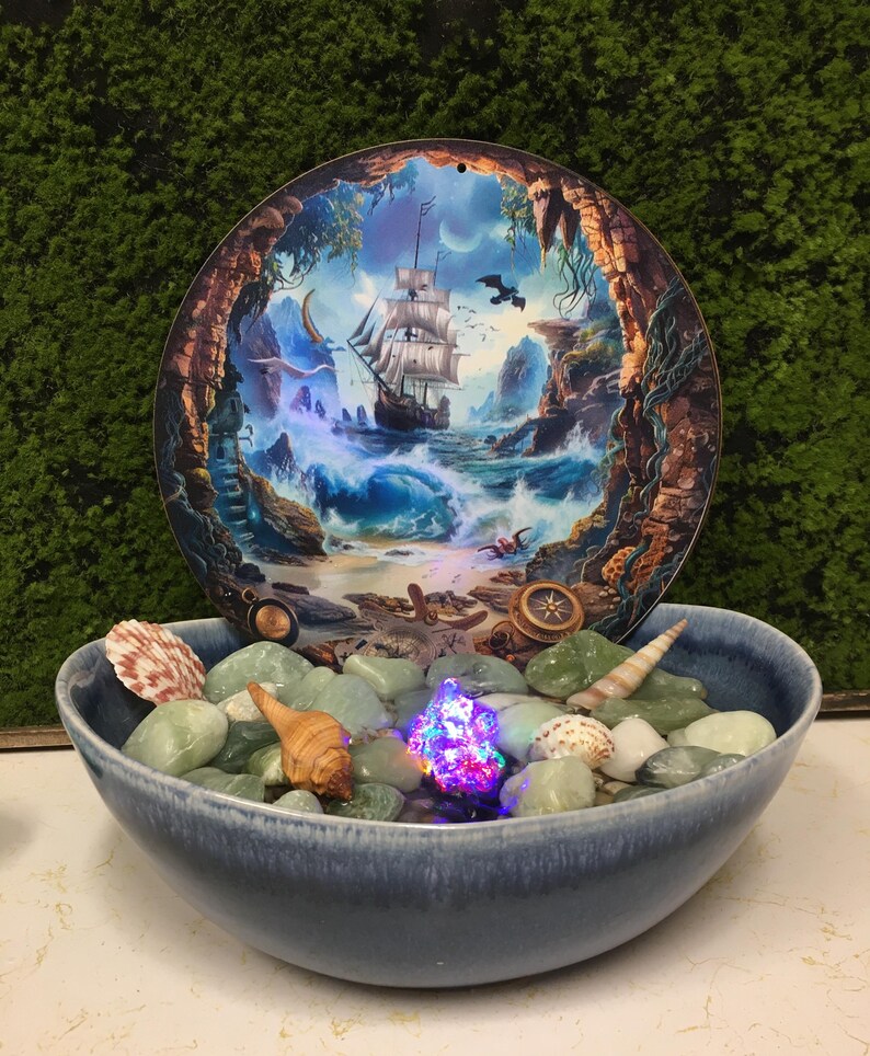 Tranquility Tabletop Pirate Ship Water Fountain #1074 - Etsy