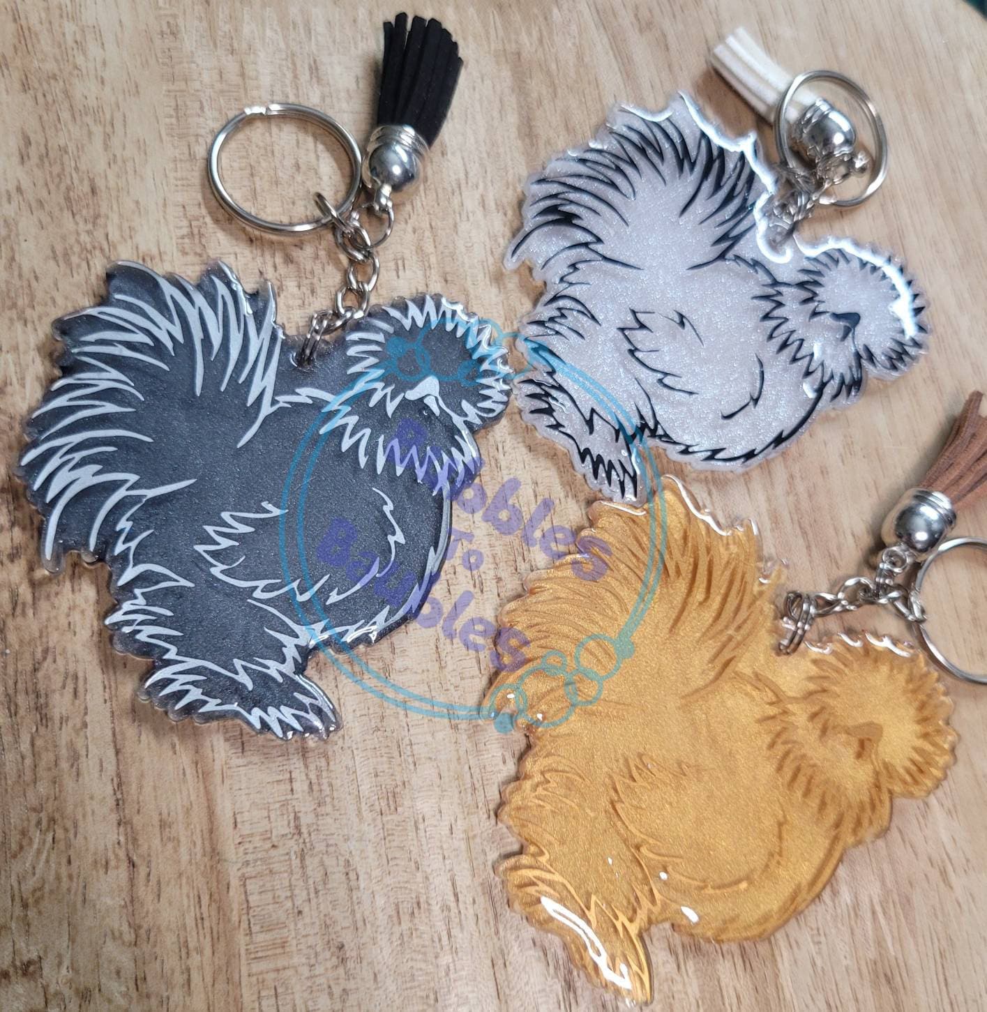 Silkie Chicken Keychain - Etsy