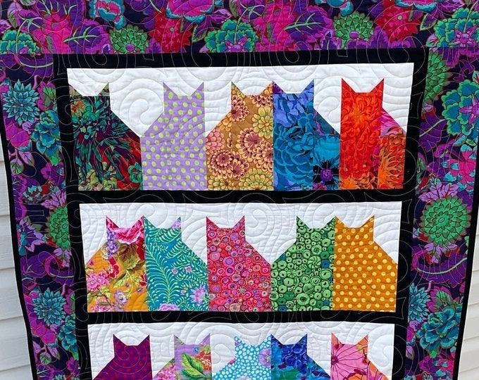 Cats in Window Wallhanging Quilt Made With Kaffe Fassett Fabrics, Every ...