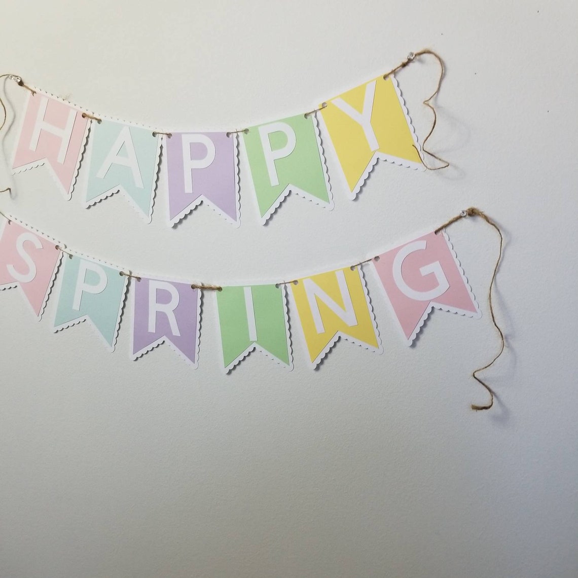 Happy Spring Banner Spring Banner Pastel Banner - Etsy