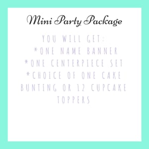 Mini Party Package * Customizable Party Package * Mini Party * Name ...