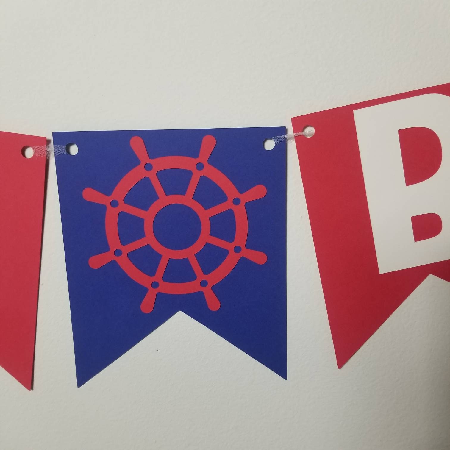 Ahoy It's a Boy Banner Nautical Banner Navy and Red - Etsy