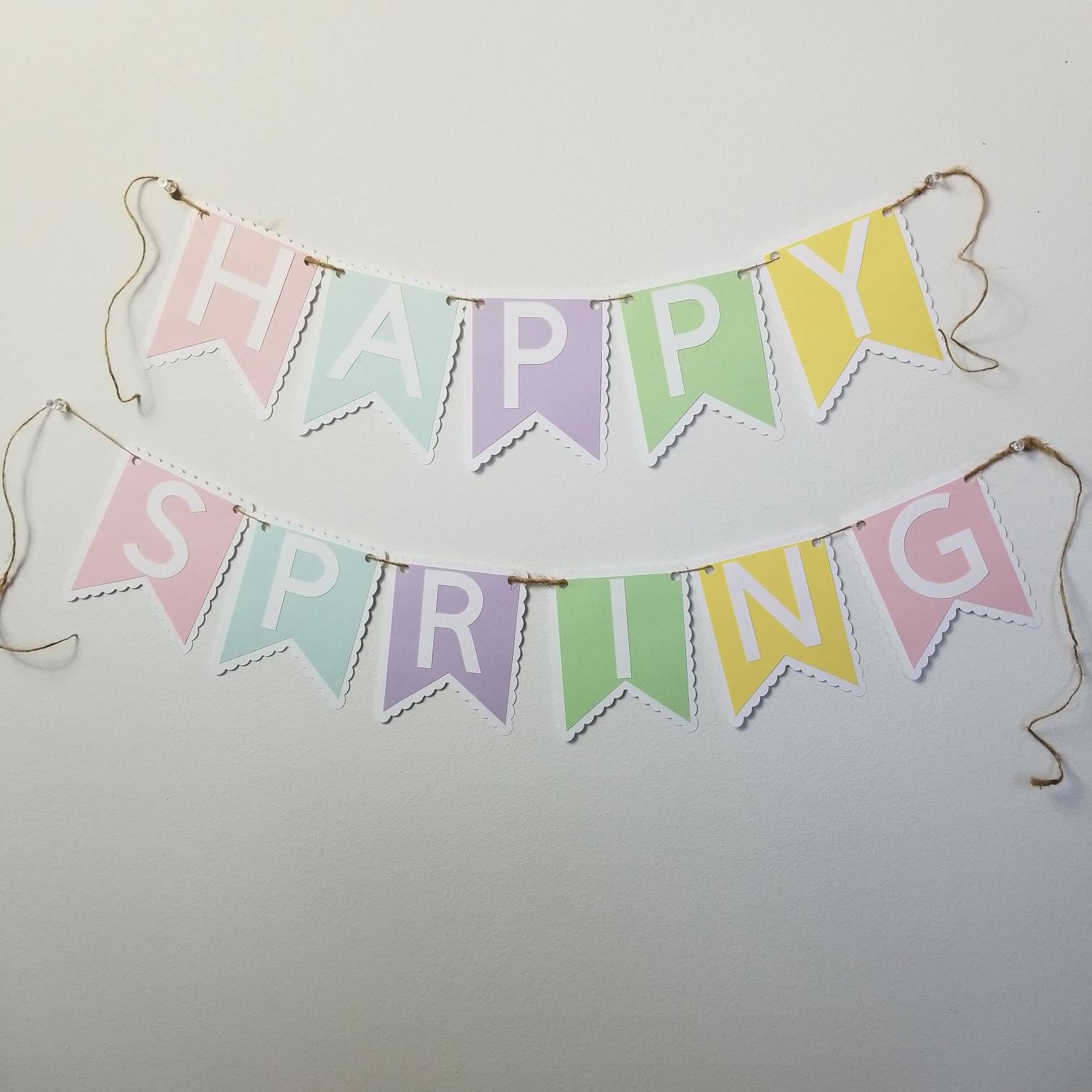 Happy Spring Banner Spring Banner Pastel Banner - Etsy