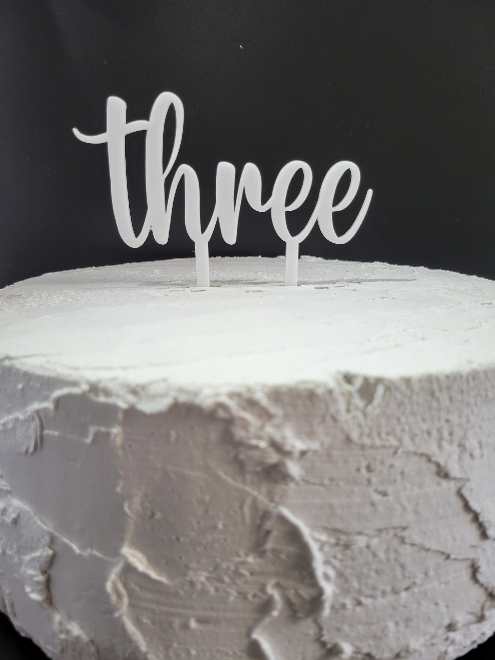 THREE Cake Topper - Third Birthday Cake Topper - THREE Smash Cake ...