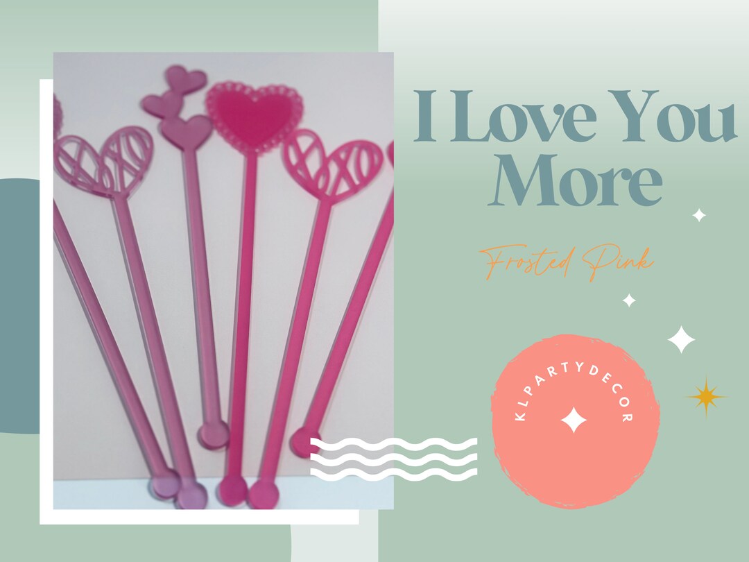 Valentine's Day Drink Stirrers / Love You Stir Sticks / Happy Valentine ...