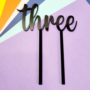 THREE Cake Topper - Third Birthday Cake Topper - THREE Smash Cake ...