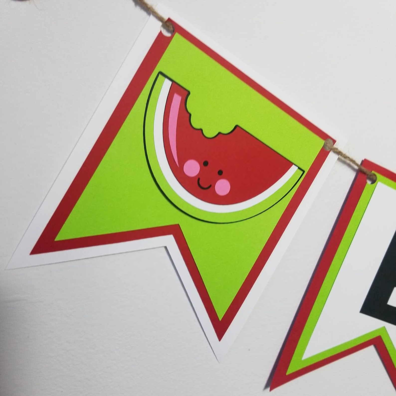 Happy Birthday Watermelon Banner Watermelon Theme Birthday - Etsy