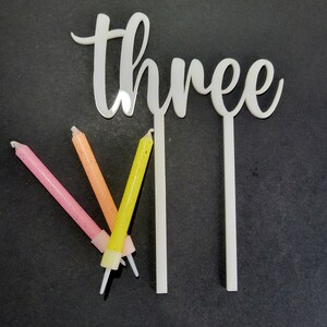 THREE Cake Topper - Third Birthday Cake Topper - THREE Smash Cake ...