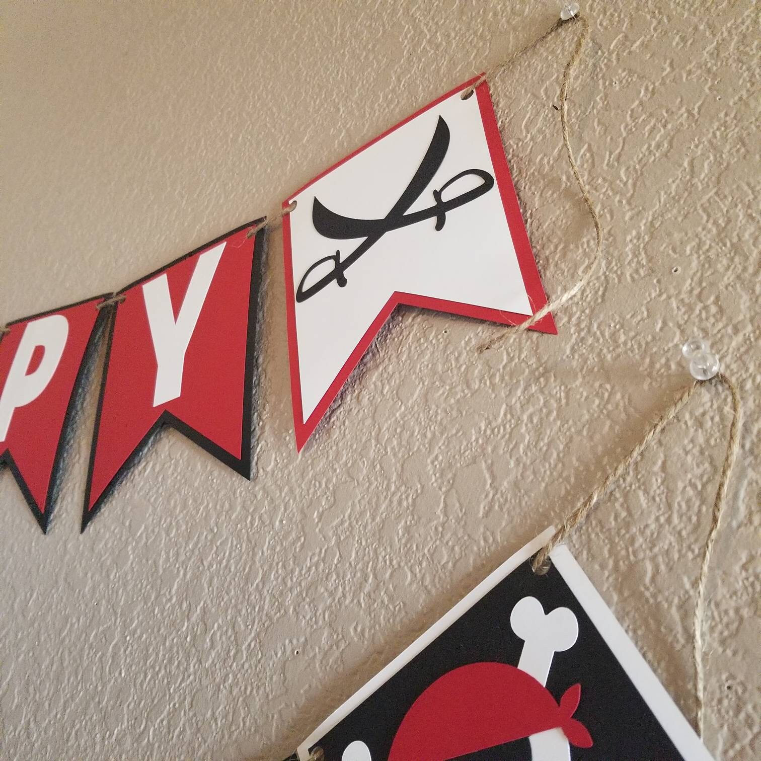 Pirate Happy Birthday Banner * Pirate Birthday * Happy Birthday Banner ...