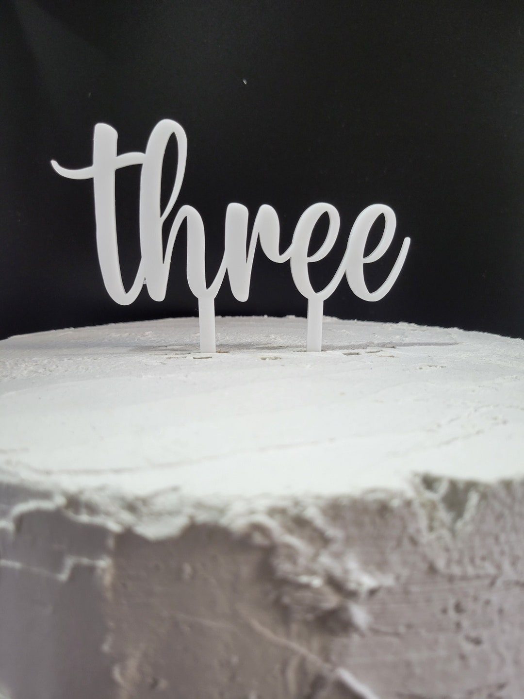 THREE Cake Topper - Third Birthday Cake Topper - THREE Smash Cake ...