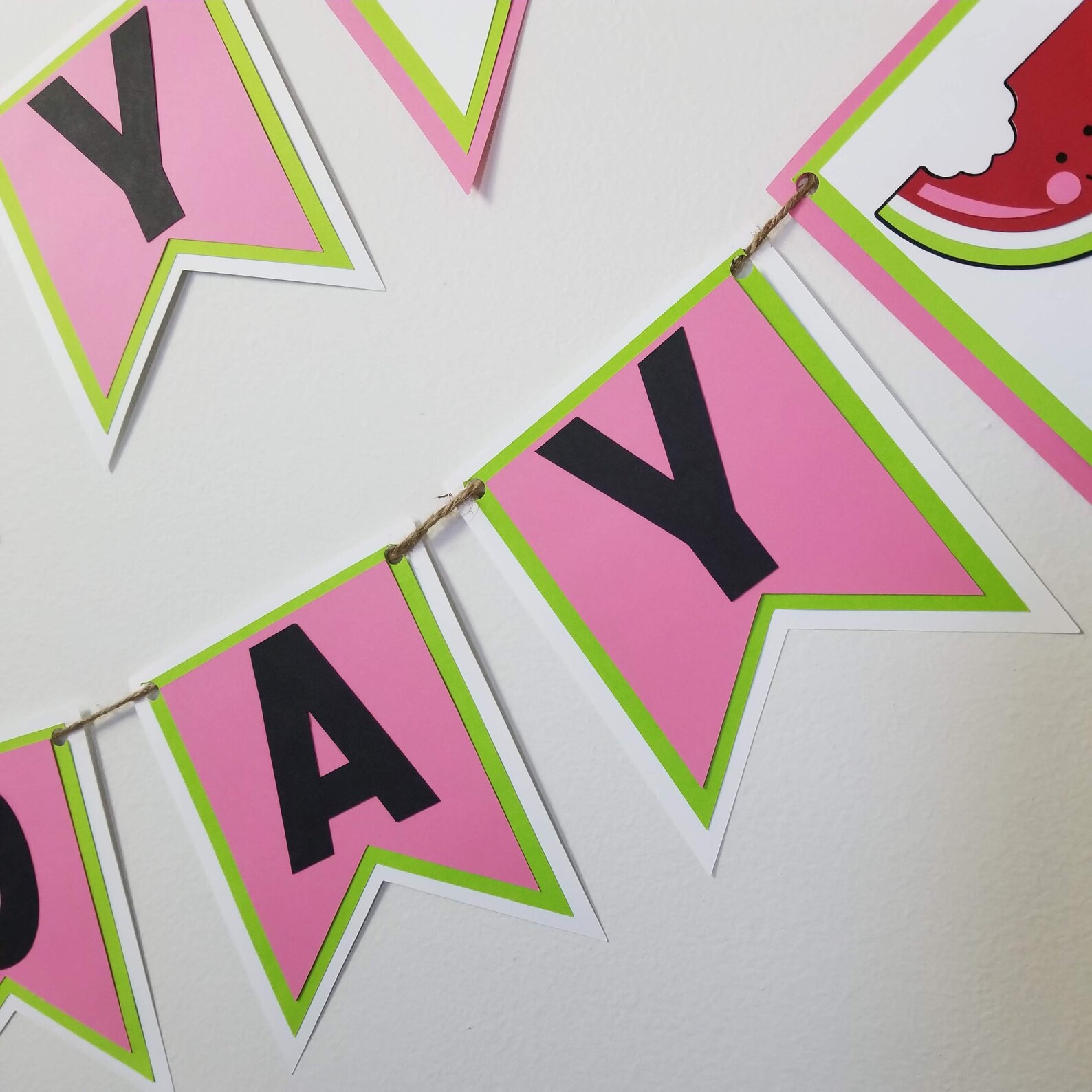 Happy Birthday Watermelon Banner Watermelon Theme Birthday Banner - Etsy