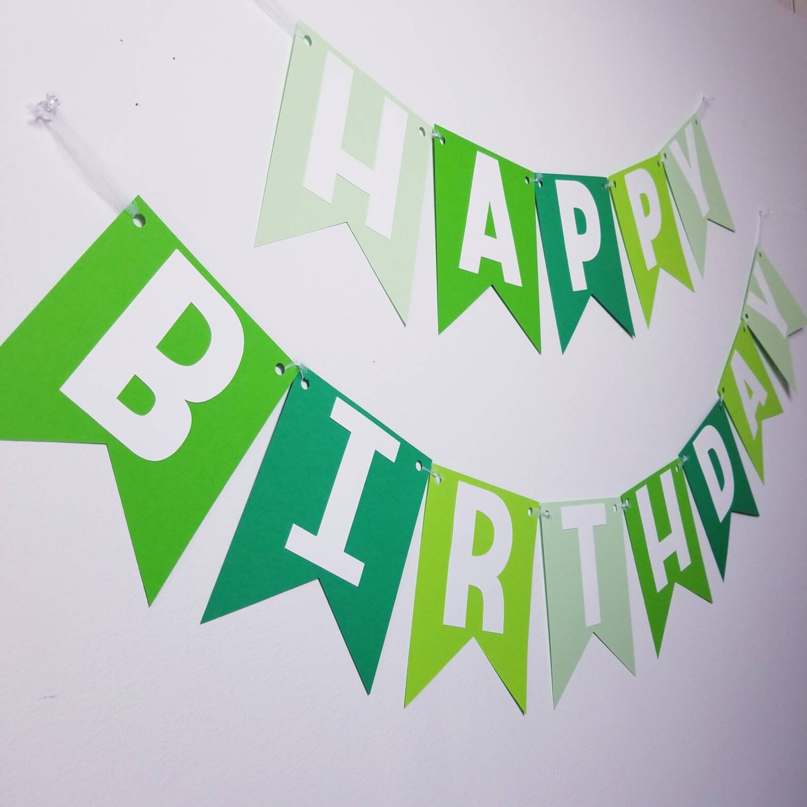 Happy Birthday Banner * Green Banner * Green Ombre Banner * Summer ...