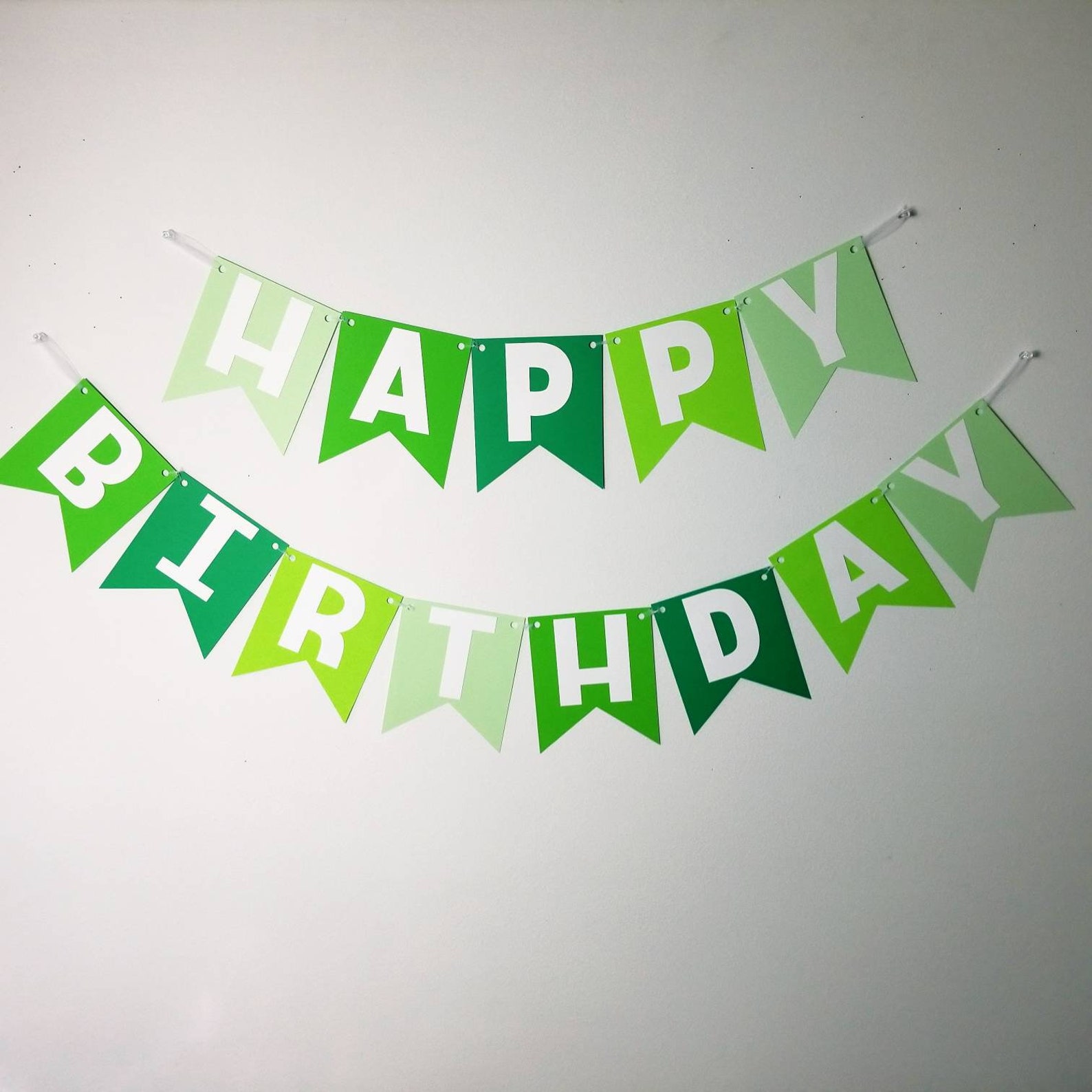 Happy Birthday Banner * Green Banner * Green Ombre Banner * Summer ...
