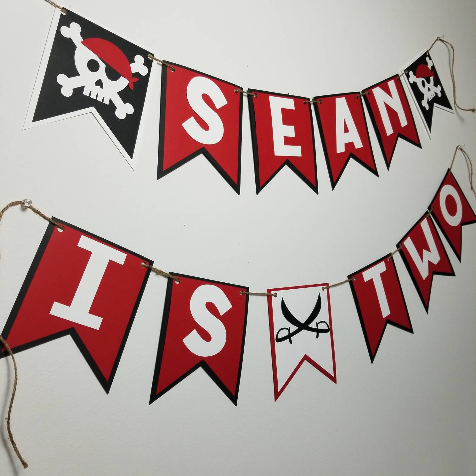 Sean is Two Birthday Banner * Pirate Birthday Party * Pirate Party ...