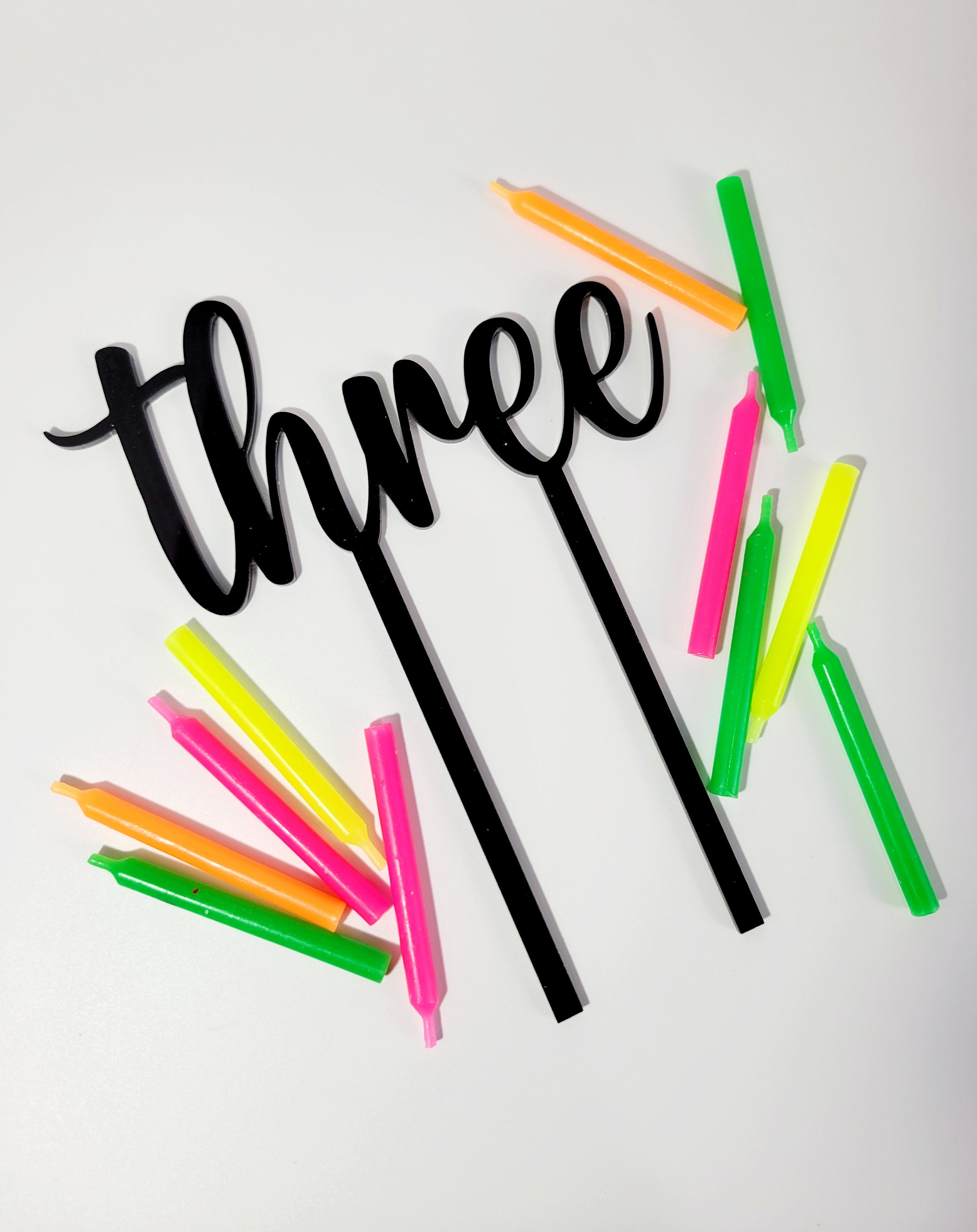 THREE Cake Topper - Third Birthday Cake Topper - THREE Smash Cake ...