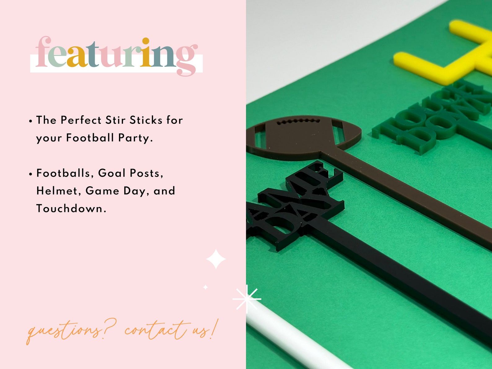 Football Stir Sticks / Football Drink Stirrers / Football Party ...