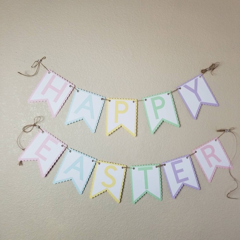 Happy Easter Banner Spring Banner Pastel Banner - Etsy