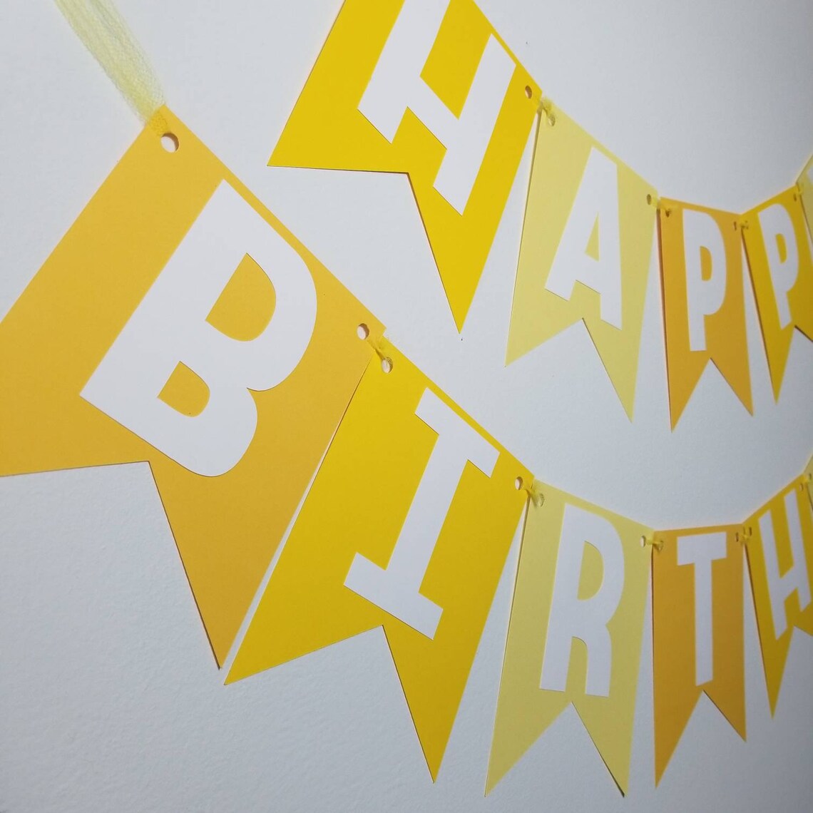 Happy Birthday Banner * Yellow Banner * Yellow Ombre Banner * Summer ...
